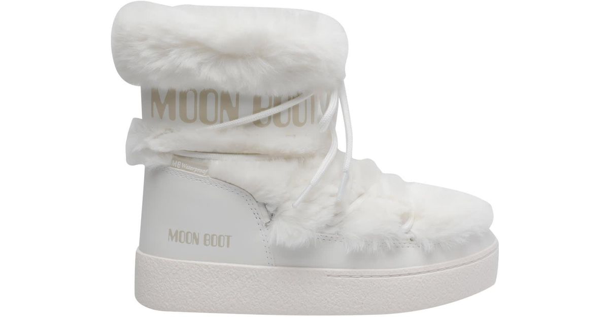 Moon Boot Ltrack Faux Fur Low Booties in Gray | Lyst