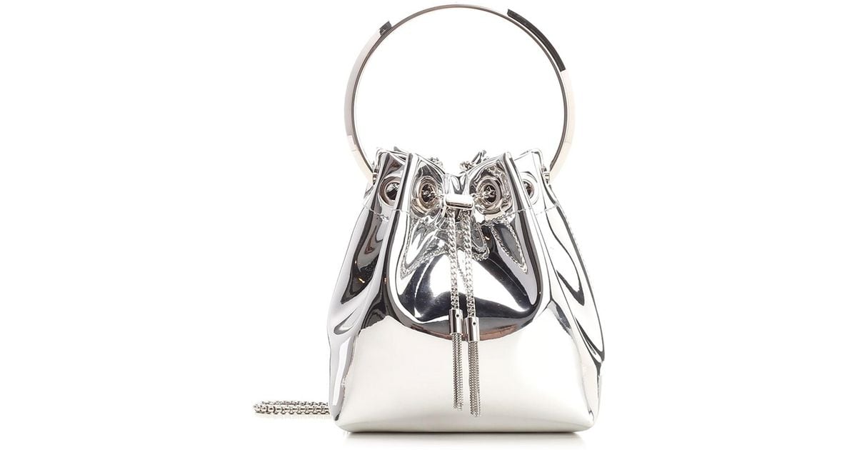 Jimmy Choo Bon Bon Bucket in White | Lyst UK