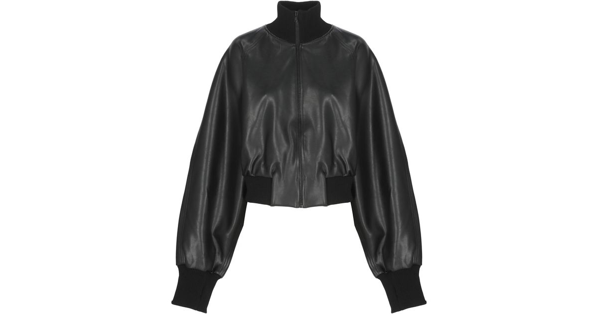 Norma Kamali Synth Leather Jacket in Black | Lyst UK