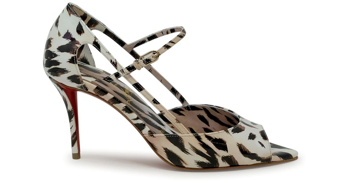 Christian Louboutin Vintage Rose Patent Open Miss Z Strap 80 Pumps in ...