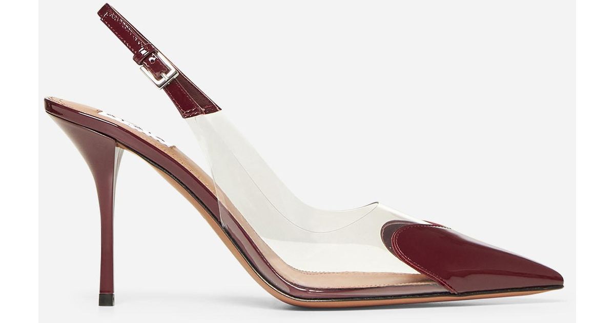 Alaïa Burgundy Le Cœur Slingback Pumps | Lyst