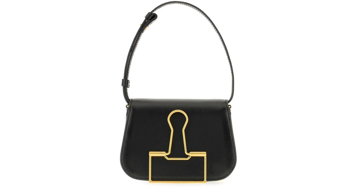 Off-White c/o Virgil Abloh Leather Skeleton Binder Handbag in Black | Lyst