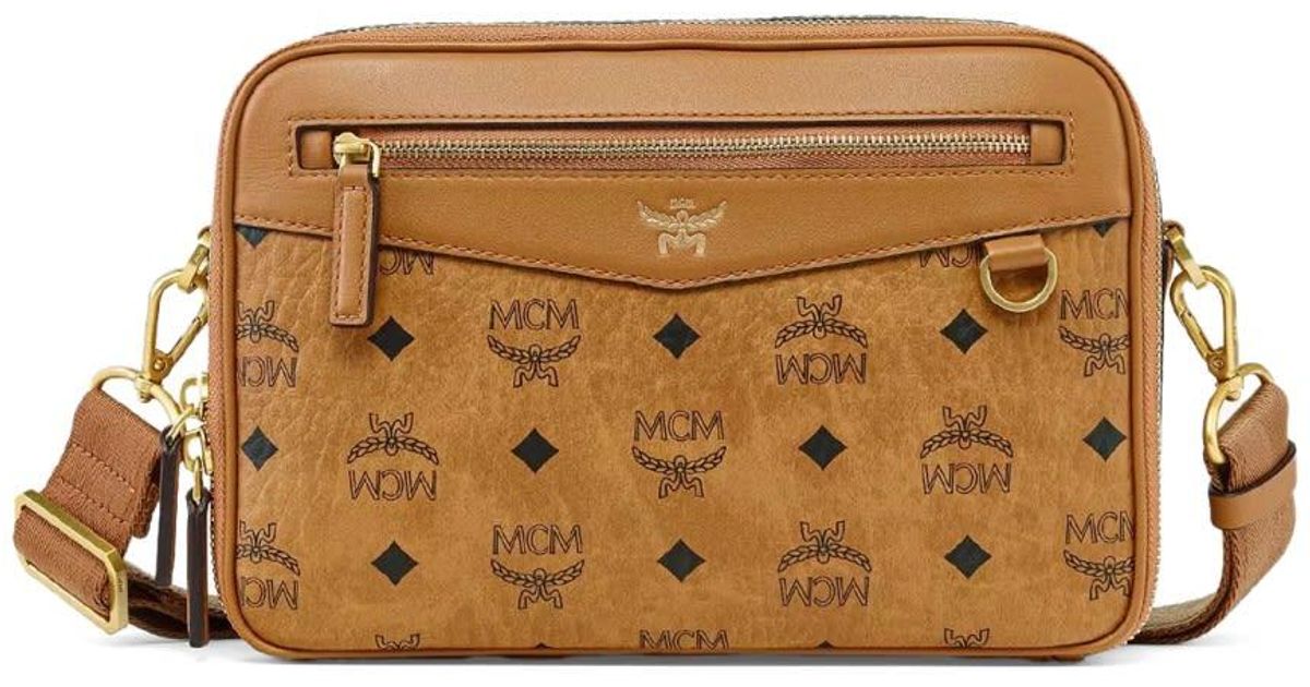 MCM Diamond Camera Bag in Brown | Lyst