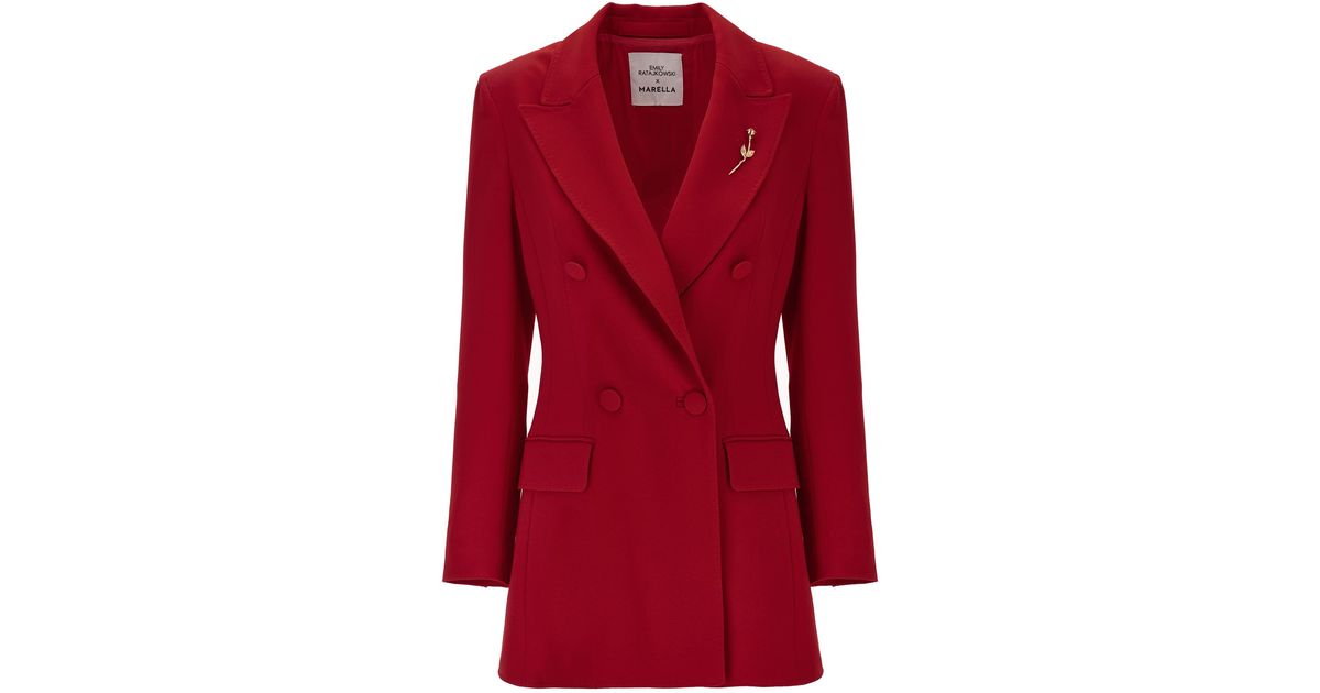 Marella Blazer Capsule Emily Ratajkowski X in Red | Lyst