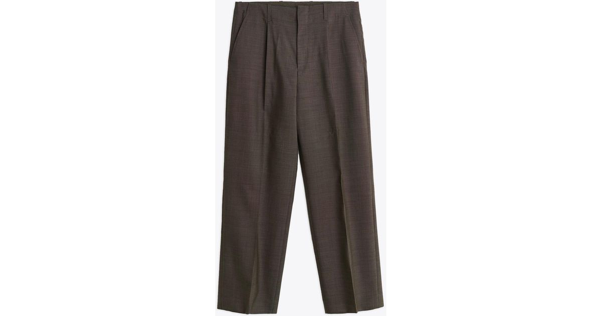 Our Legacy Borrowed Chino Mini Check Wool Tailored Pant With Front ...