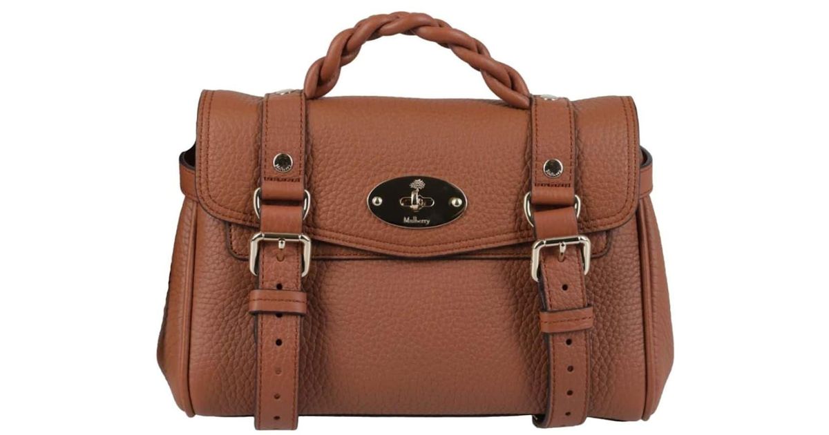 Mulberry Mini Alexa Heavy Grain in Brown | Lyst