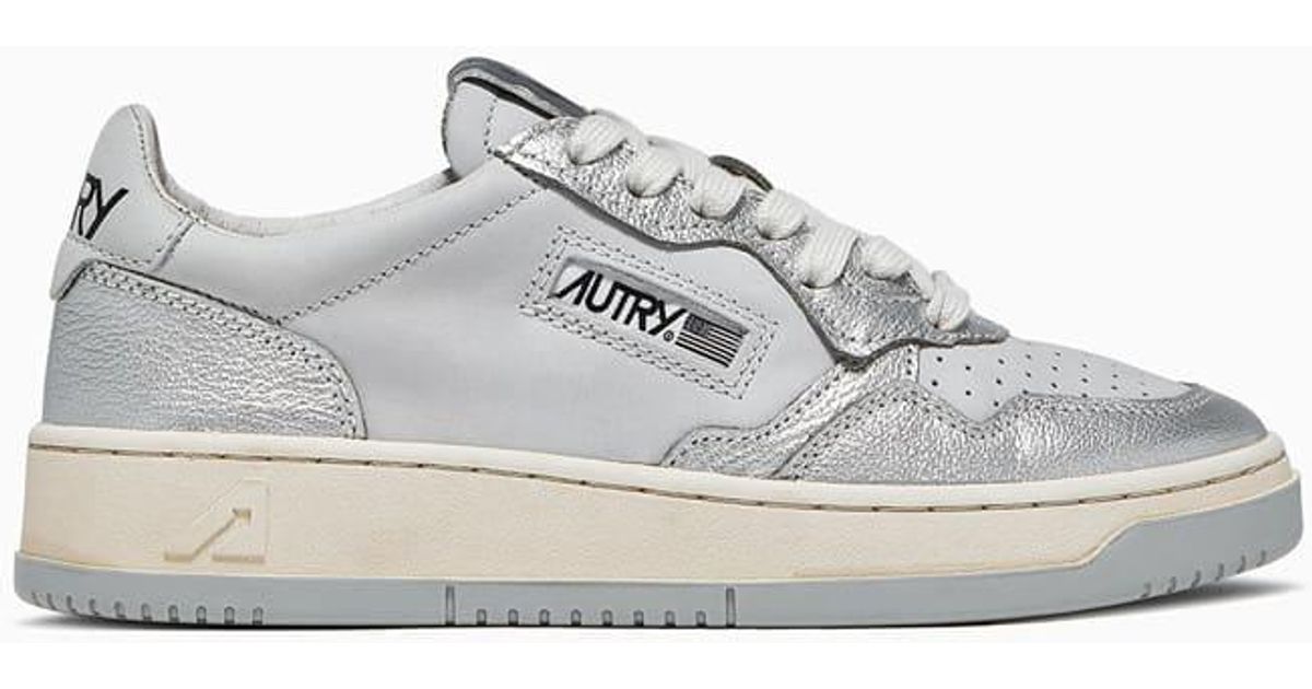 Autry Leather Liberty Open Sneakers Lolw Ce 12 in Silver (Metallic) | Lyst Autry Leather Liberty Open Sneakers Lolw Ce 12 in Silver (Metallic) | Lyst