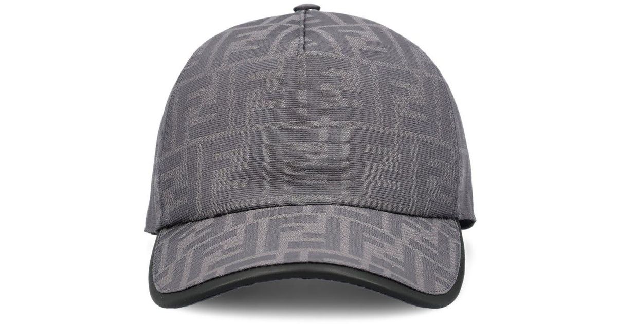 Fendi Ff Jacquard Curved-Peak Baseball Cap in Grey for Men | Lyst UK