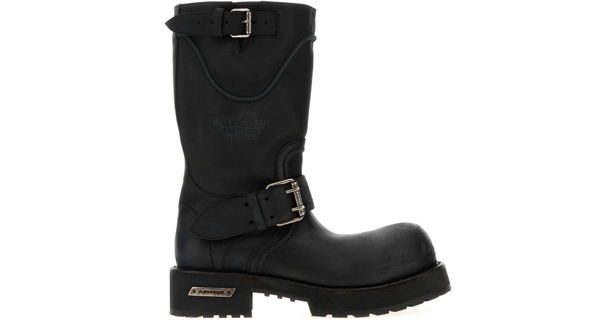 Balenciaga Leather Venom Boots in Black for Men | Lyst UK