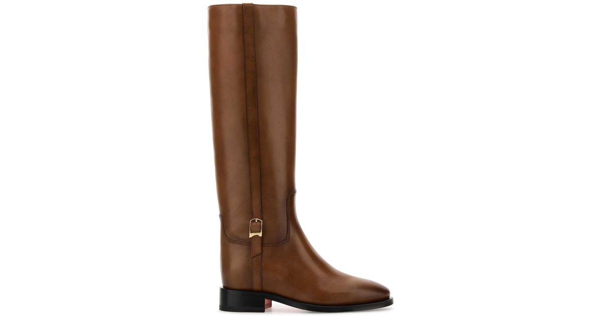 Santoni Leather Mandy Boots in Brown | Lyst UK