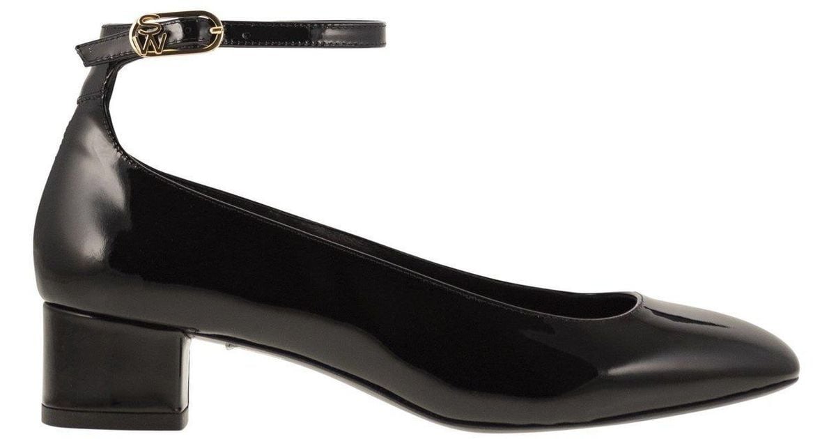 Stuart Weitzman Jane Ankle Strap Pumps in White | Lyst