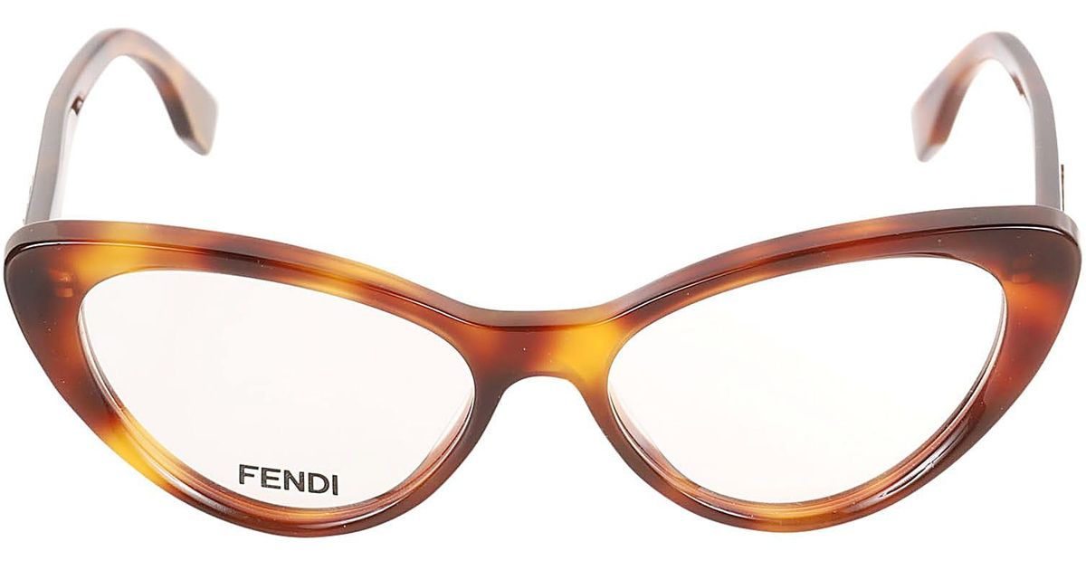 Fendi Cat-Eye Flame Effect Glasses in Brown | Lyst UK