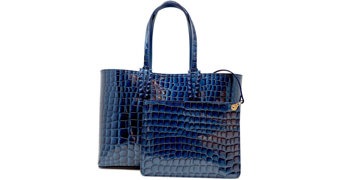 Christian Louboutin Denim Leather Cabata Small Calf Ali Bag in Blue | Lyst