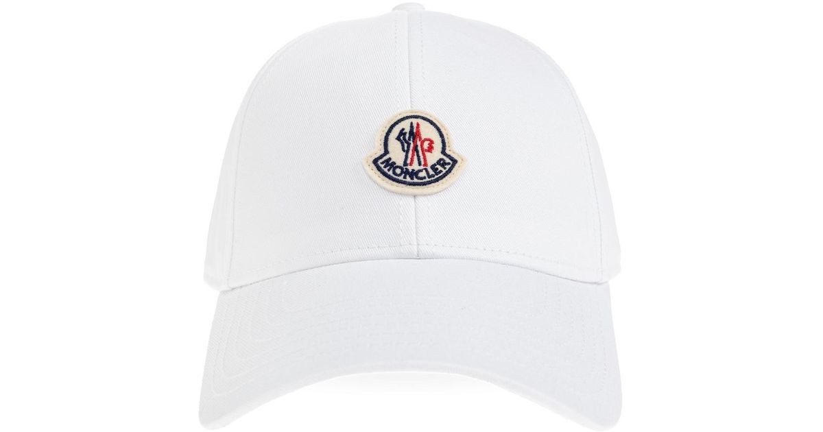 Moncler Cap With Logo in White for Men | Lyst UK