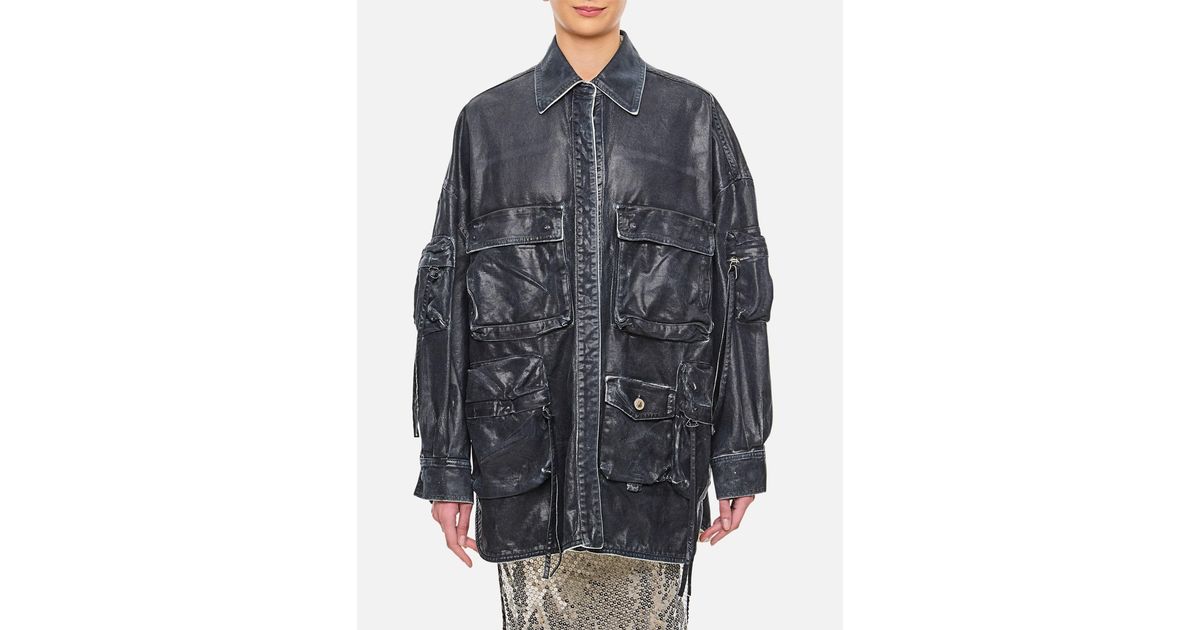 The Attico Mat Coated Canvas Bomber in Grey | Lyst UK