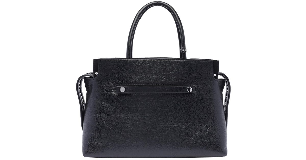 Tory Burch Mercer Distressed Satchel Bag in Black | Lyst