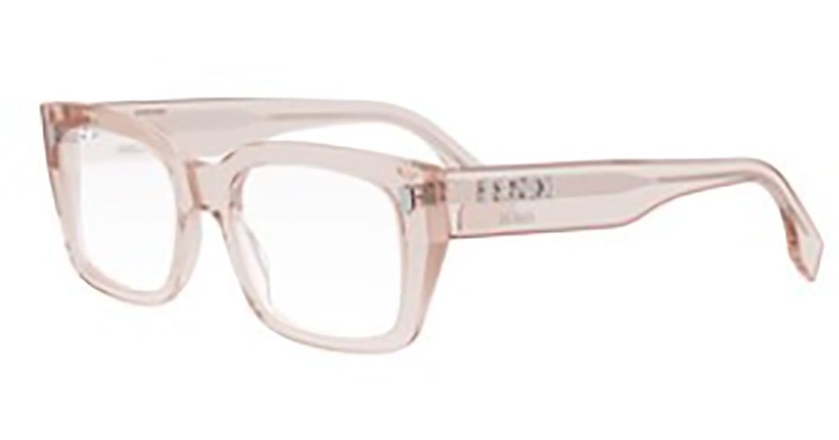 Fendi Logo Sided Clear Frame Glasses | Lyst
