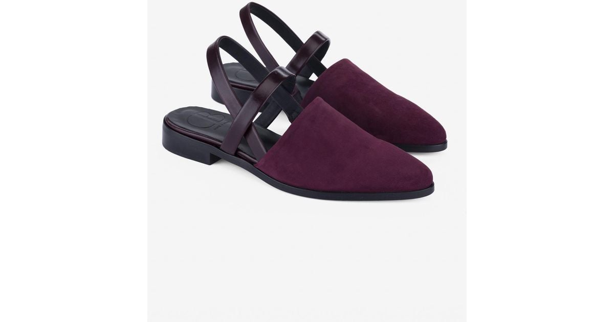 CB Made In Italy Leather And Suede Flats Vega in Purple | Lyst