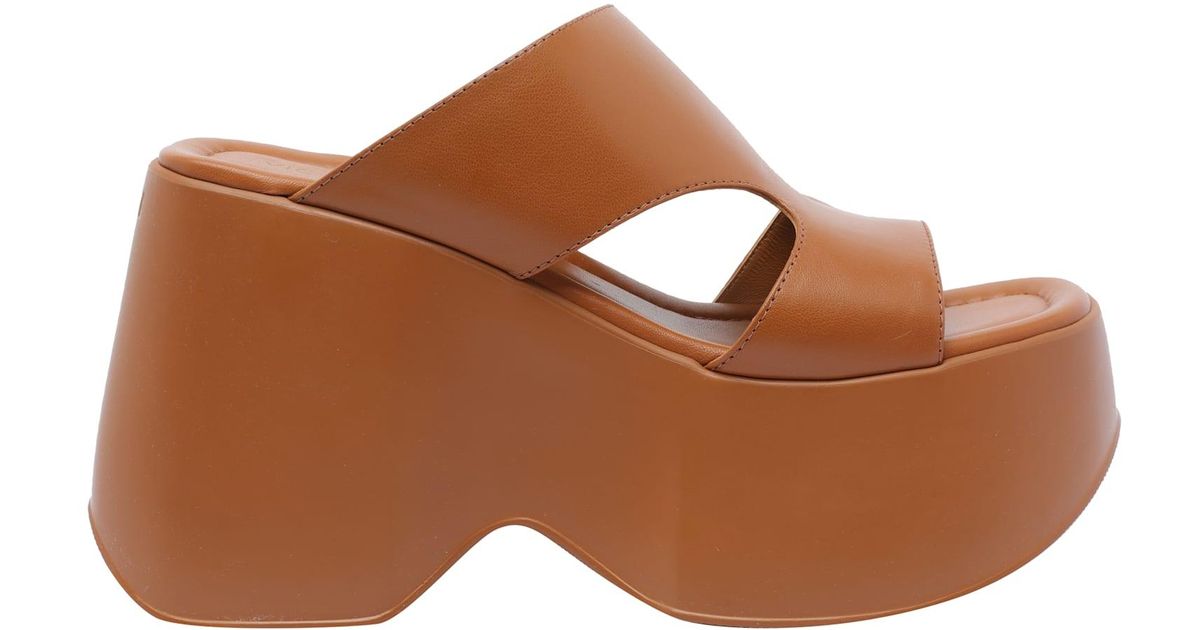 Vic Matié Yoko Platform Wedges in Brown | Lyst