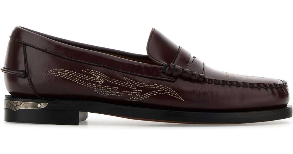 Sebago Burgundy Leather Dan El Paso Loafers in Brown for Men | Lyst UK