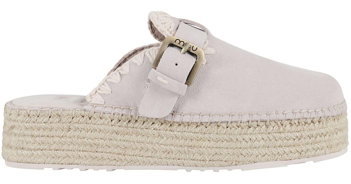 Mou Jute Clog Plain Suede | Lyst