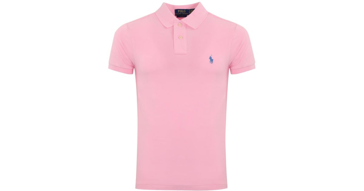 Polo Ralph Lauren Two-Button Cotton Polo Shirt With Logo in Pink for ...