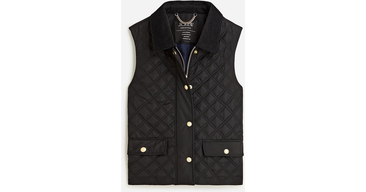 J.Crew Quilted Barn Vest in Black | Lyst