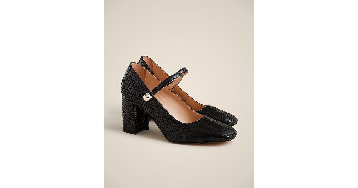 J.Crew Maisie Mary Jane Heels in Black | Lyst