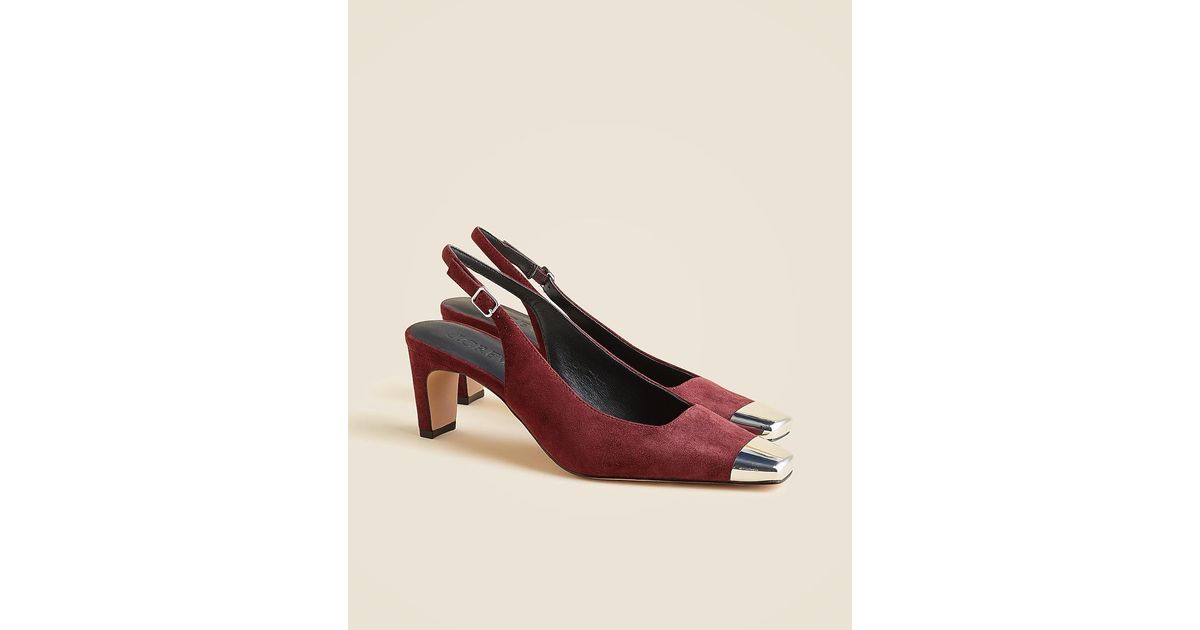 J.Crew Cap Toe Slingback Pumps in Pink | Lyst