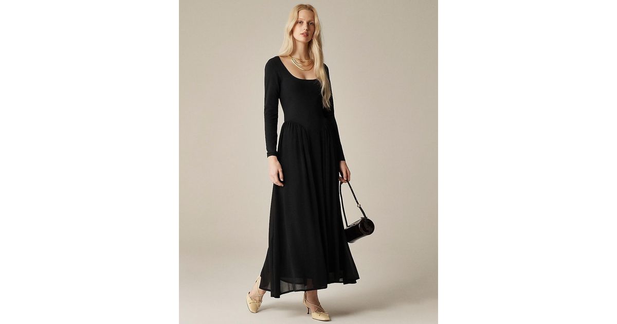 J.Crew Ballet Dress With Chiffon Skirt in Black | Lyst