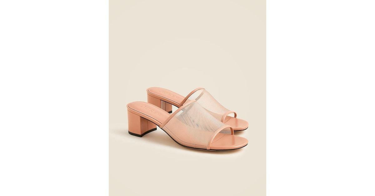 J.Crew Mule Block-Heel Sandals in Natural | Lyst