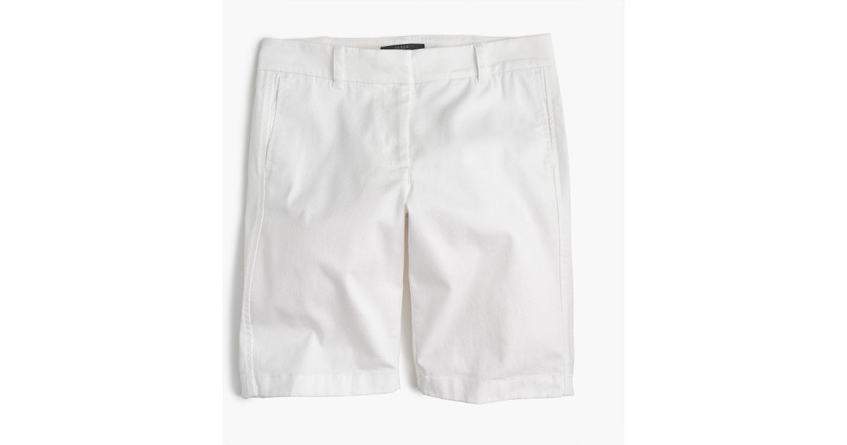 J Crew Cotton 10 Bermuda Stretch Chino Short In White Lyst