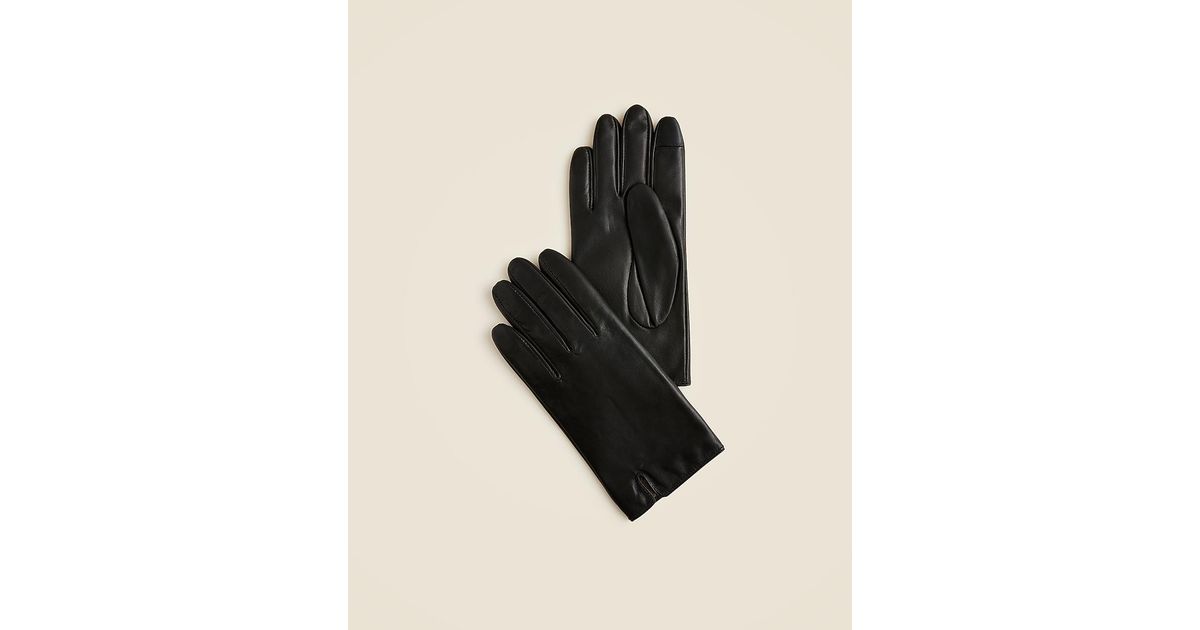J.Crew Leather Tech-Touch Gloves in Black | Lyst