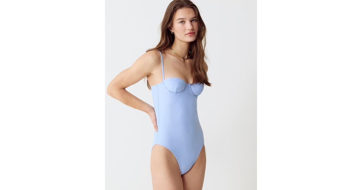 J Crew Balconette Underwire One Piece Swimsuit In White Lyst