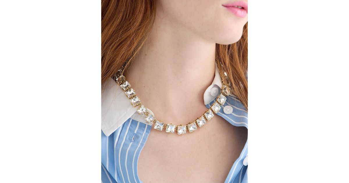 J.Crew Square Faceted Necklace | Lyst