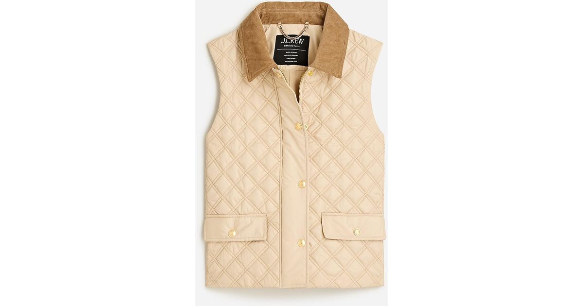 J.Crew Quilted Barn Vest in Natural | Lyst