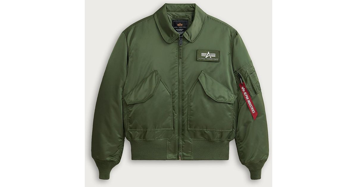 J.Crew Alpha Industries Cwu 45/P Heritage Bomber Jacket in Green for ...