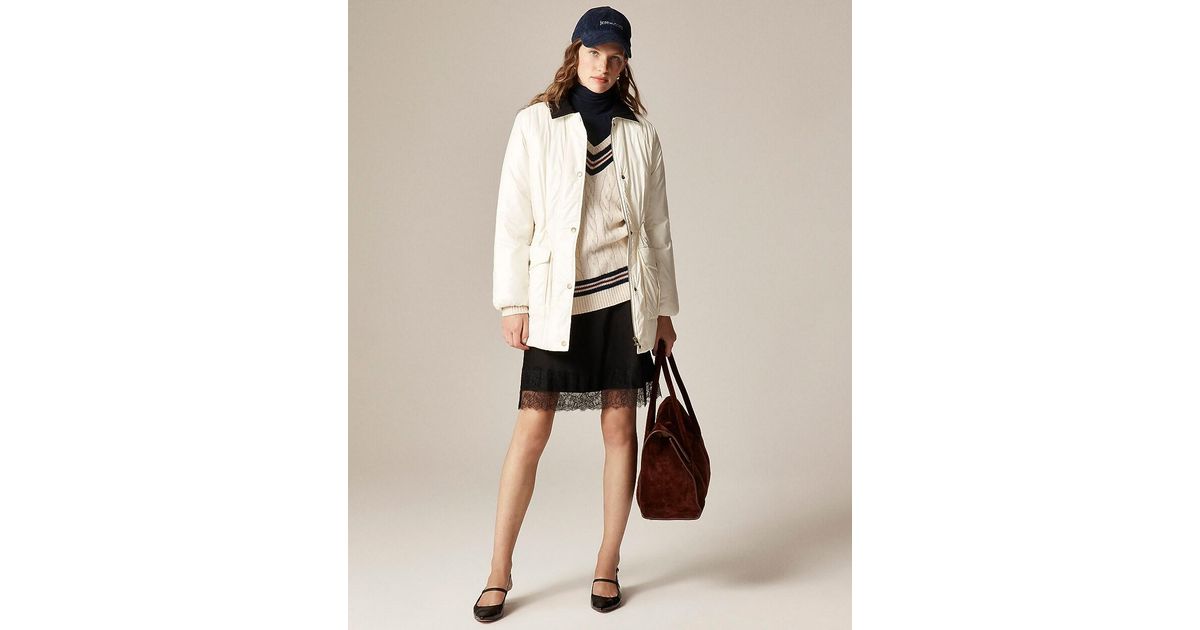 J.Crew Puffer Barn Jacket With Primaloft in Natural | Lyst