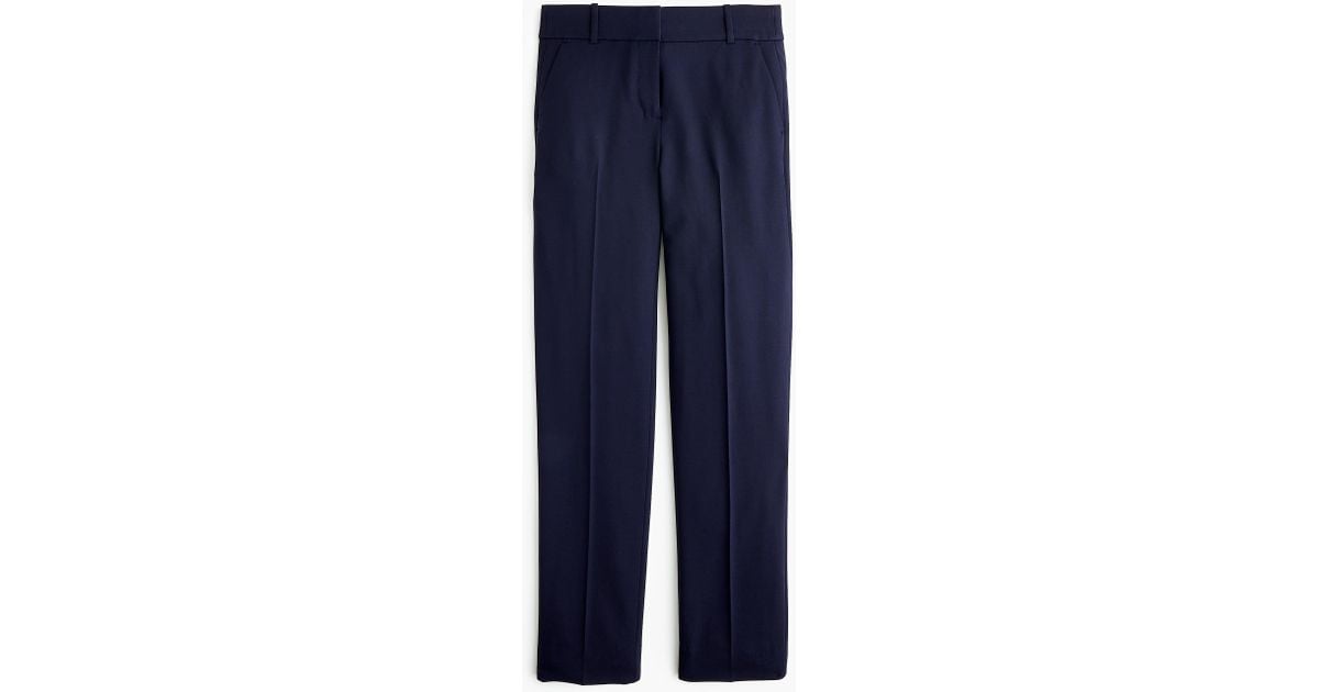 J Crew Cameron Slim Crop Pant In Italian Stretch Wool In Navy Blue Lyst