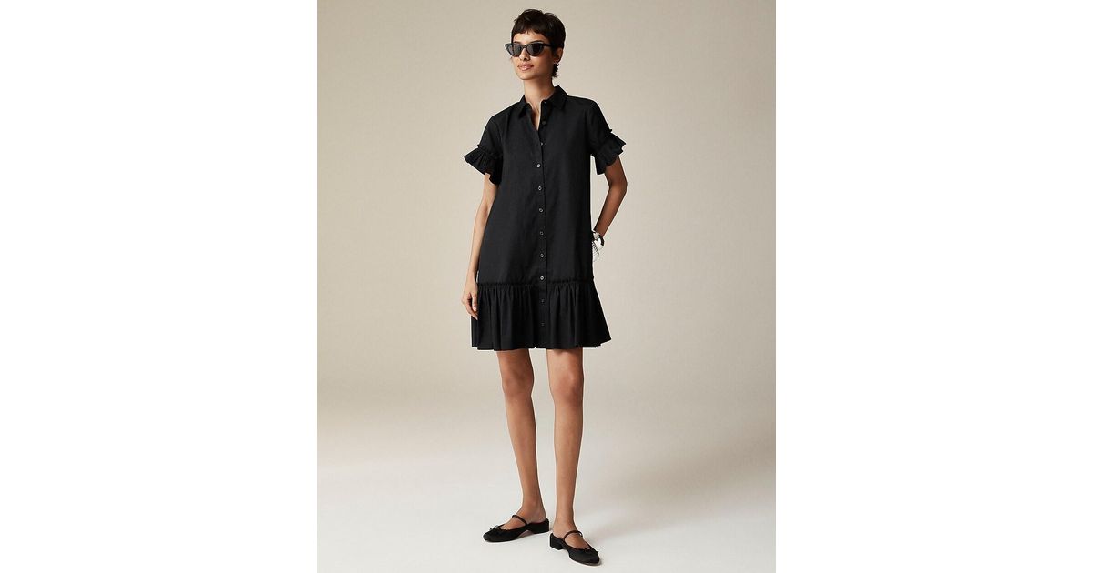 J.Crew Amelia Shirtdress in Black | Lyst