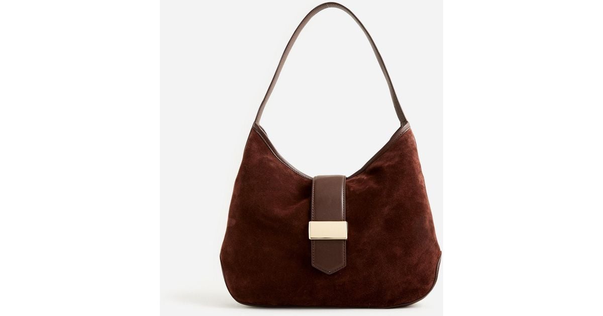 J.Crew Berkeley Suede And Leather Shoulder Bag in Brown | Lyst