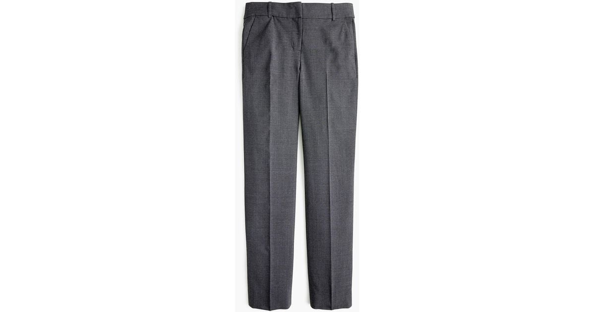 J Crew Cameron Slim Crop Pant In Italian Stretch Wool In Black Lyst