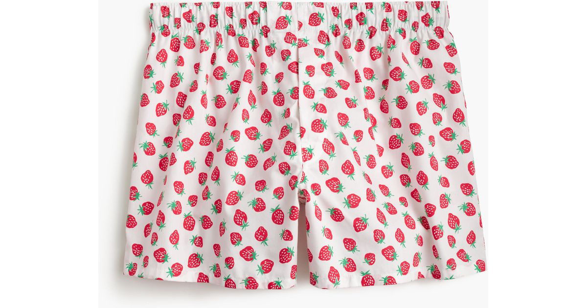 J.Crew Strawberry Print Boxers in White for Men | Lyst