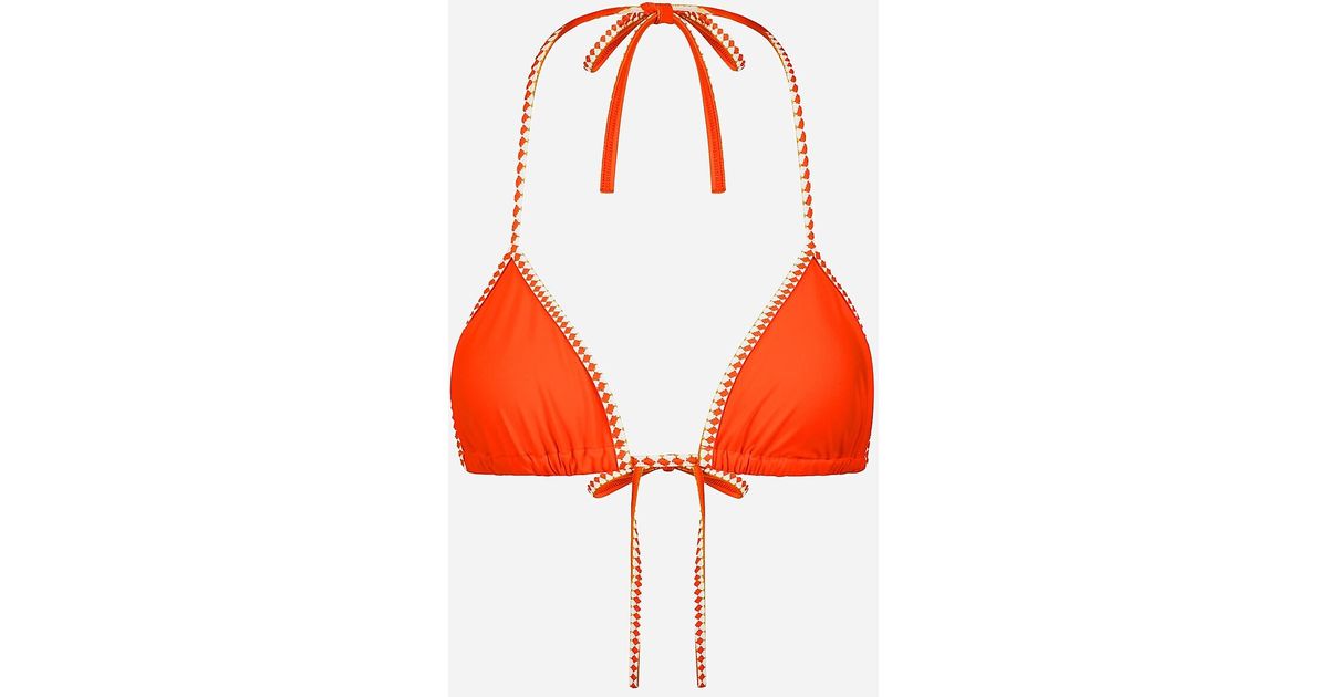 J.Crew Lemlem Lena Triangle Top in Orange | Lyst