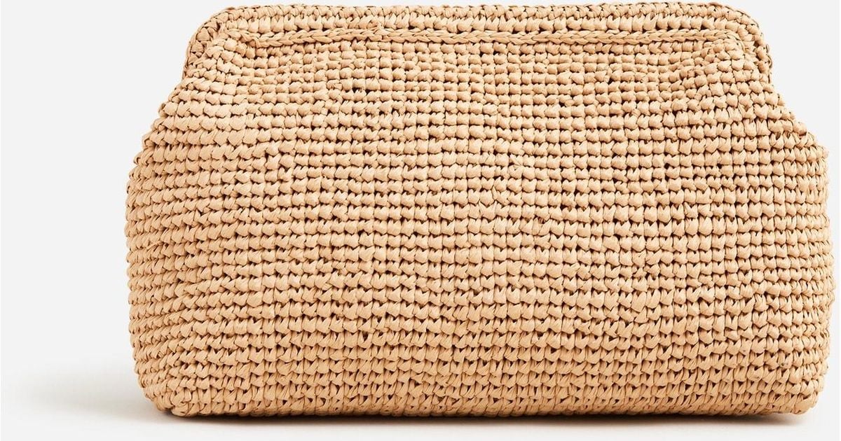 J.Crew Portofino Hand-knotted Faux-raffia Clutch in Natural | Lyst