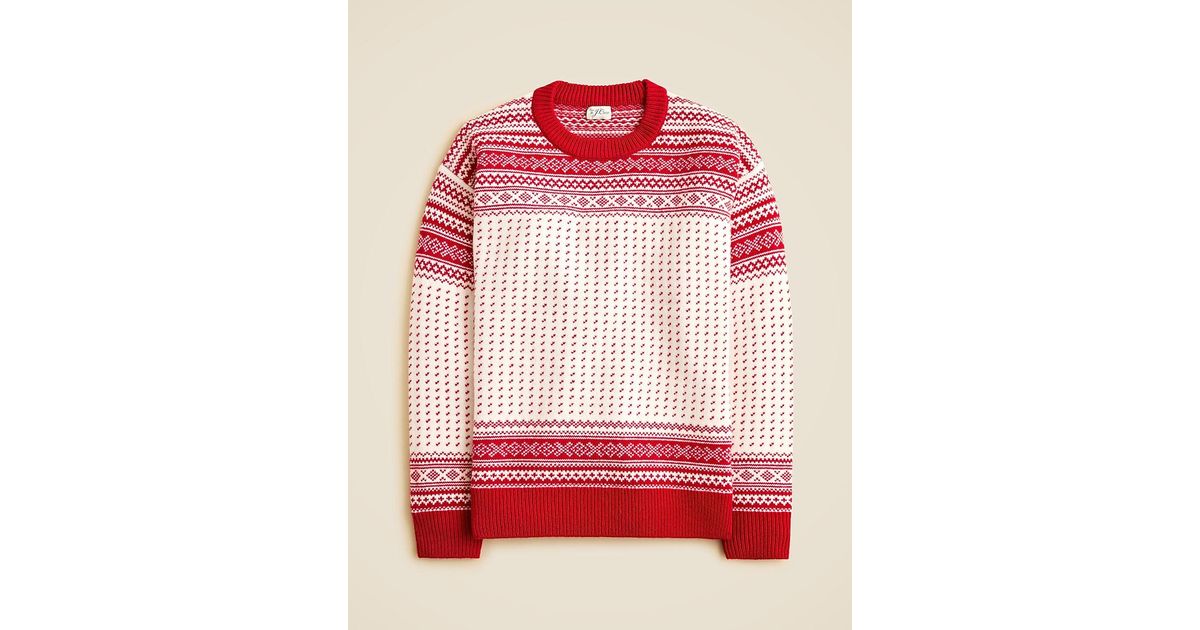 J.Crew Fair Isle Wool Sweater in Red for Men | Lyst