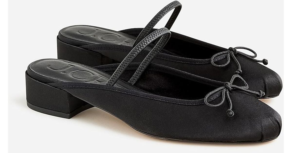 J.Crew Teagan Ballet Mule Heels in Black | Lyst