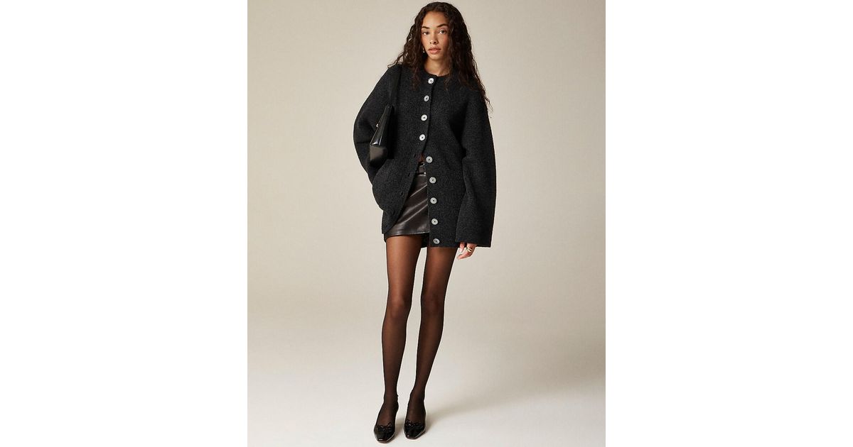 J.Crew Relaxed Milano-Stitch Cardigan in Black | Lyst