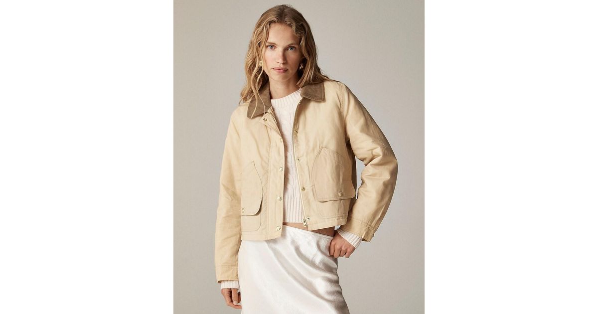 J.Crew Short Barn Jacket in Natural | Lyst