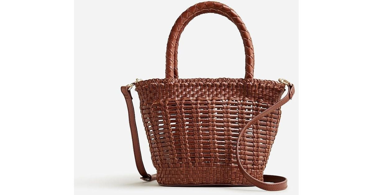 J.Crew Small Open-Weave Bag in Brown | Lyst
